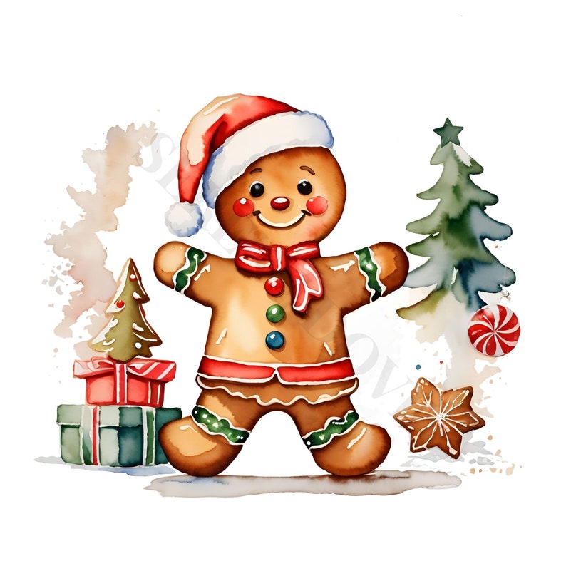 Gingerbread Man Clipart 10 High Quality Pngs Digital - Etsy