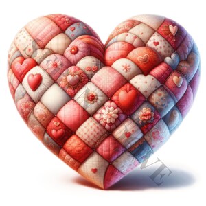 Patchwork Hearts Clipart - 12 High Quality Pngs, Memory Book, Junk ...