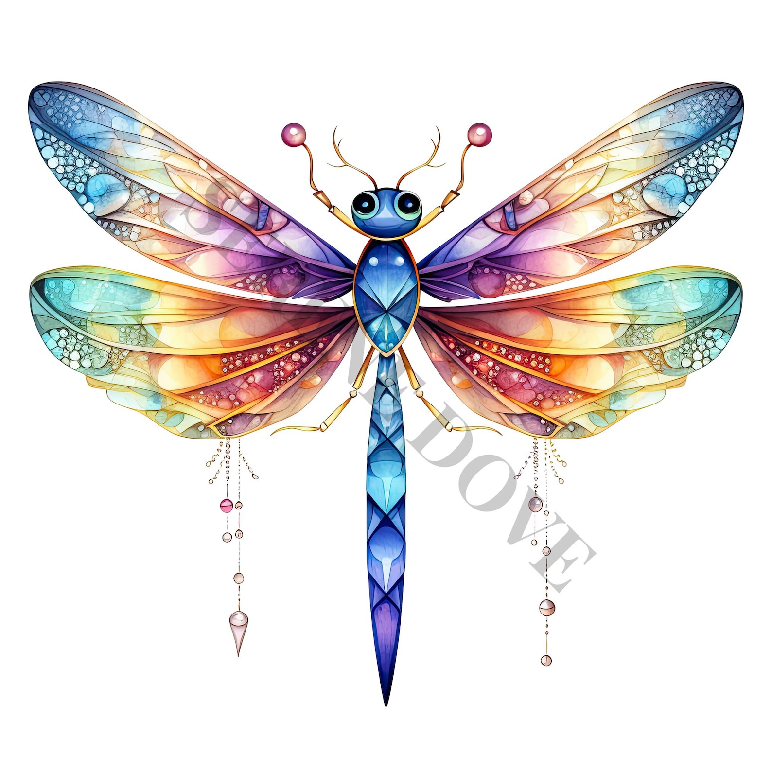 Magical Dragonfly Clipart - 12 High Quality Pngs, Digital Planner, Junk ...
