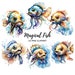 Magical Fish Clipart 12 High Quality Pngs, Memory Book, Junk Journals ...