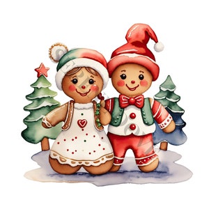 Gingerbread Boy and Girl Clipart - 12 High Quality Pngs, Digital ...
