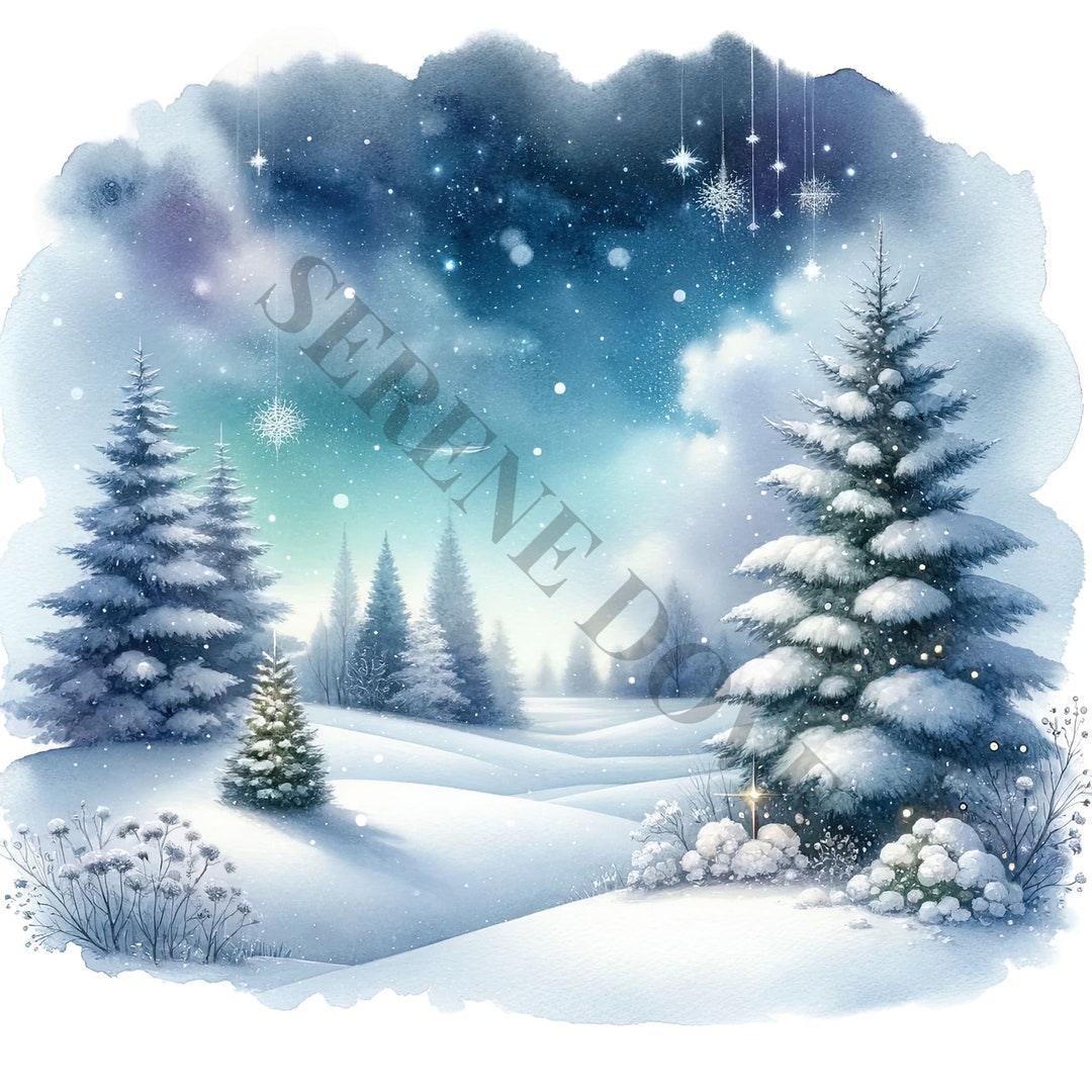 Winter Wonderland Clipart - 10 High Quality Jpgs, Digital Paper ...