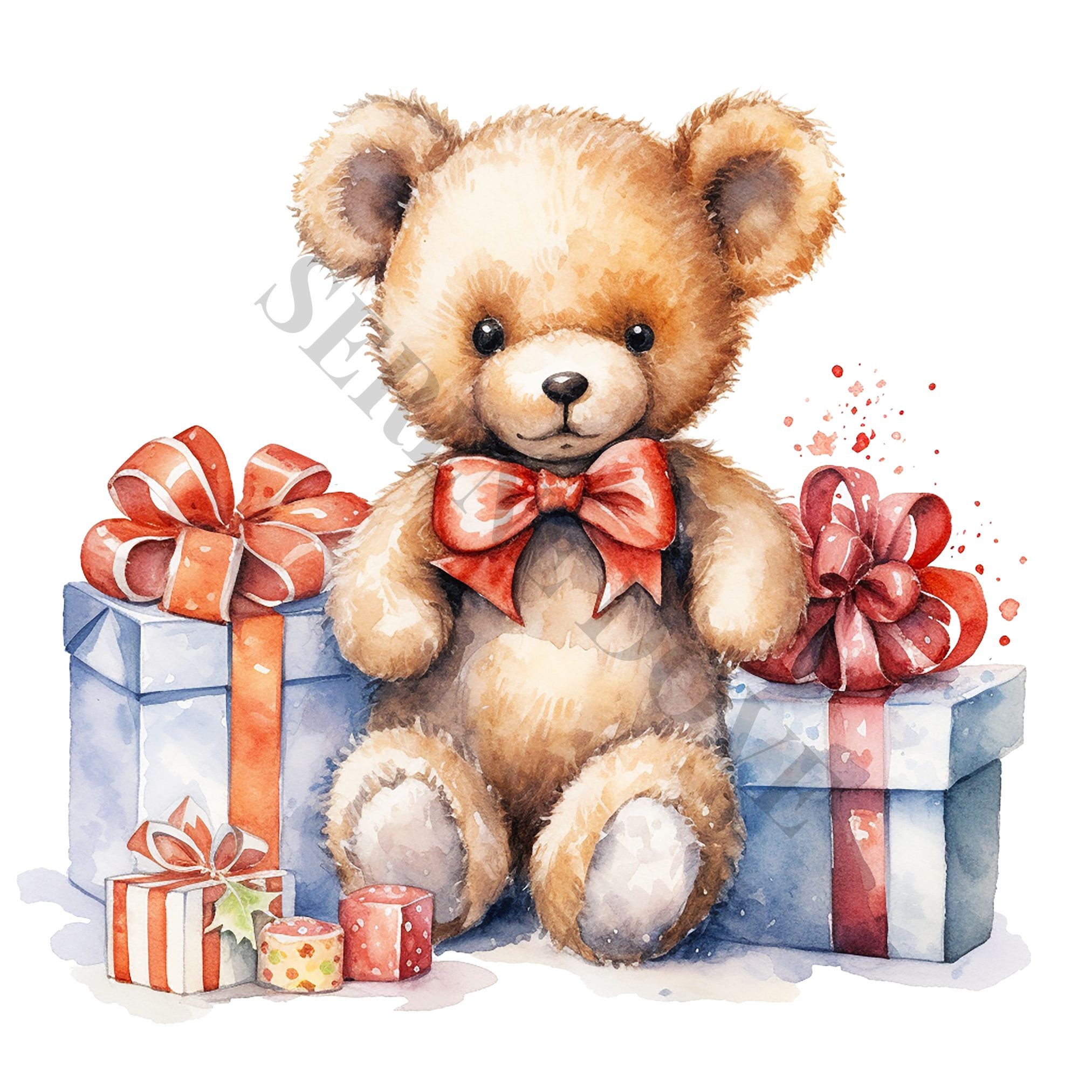 Christmas Teddy Bear Clipart 12 High Quality Pngs Memory - Etsy
