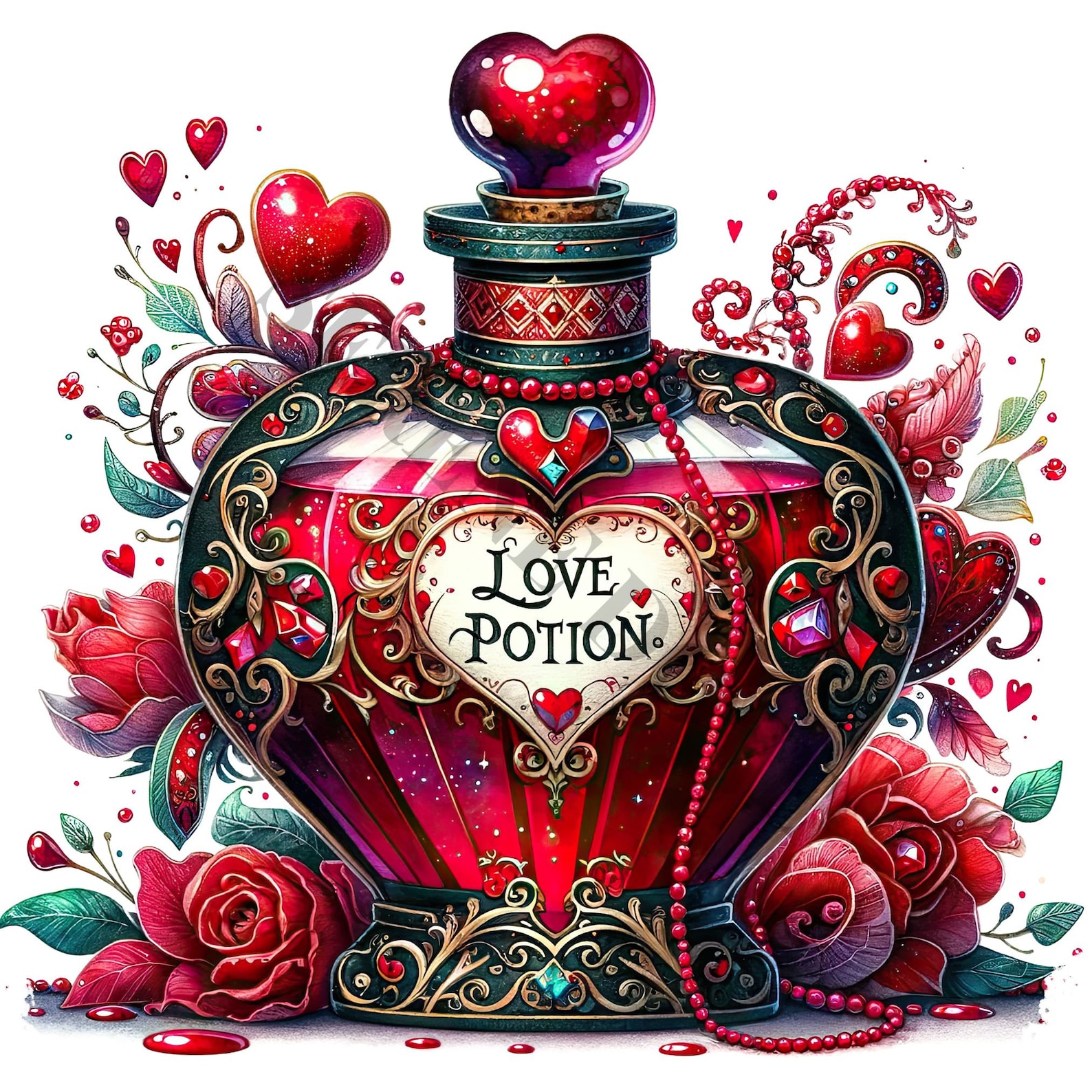 Love Potion Clipart 16 High Quality Pngs, Digital Download, Card Making ...