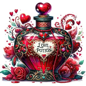 Love Potion Clipart 16 High Quality Pngs, Digital Download, Card Making ...