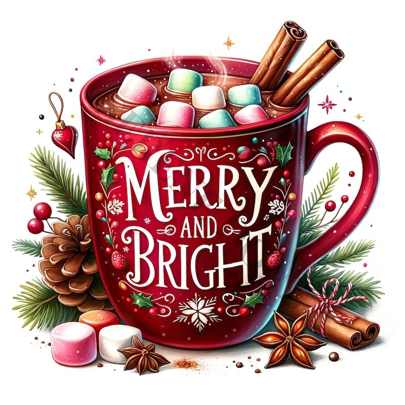 Christmas Hot Chocolate Clip Art - Etsy