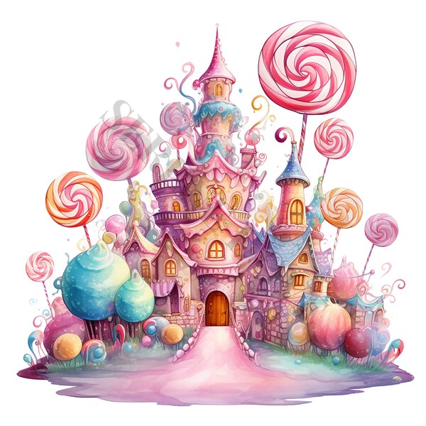 Pastel Candy Carousel Clipart Candy Floss Sweets Clipart Candyland Clipart Png Digital Download ...