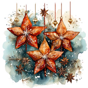 Christmas Decorations Set 3 Clipart - 12 High Quality Pngs, Digital ...