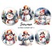 Watercolor Snowman Clipart – Winter Frames PNG Set (digital Download ...