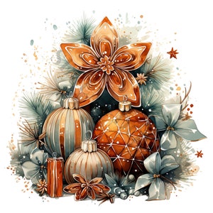 Christmas Decorations Set 4 Clipart - 12 High Quality Pngs, Digital ...