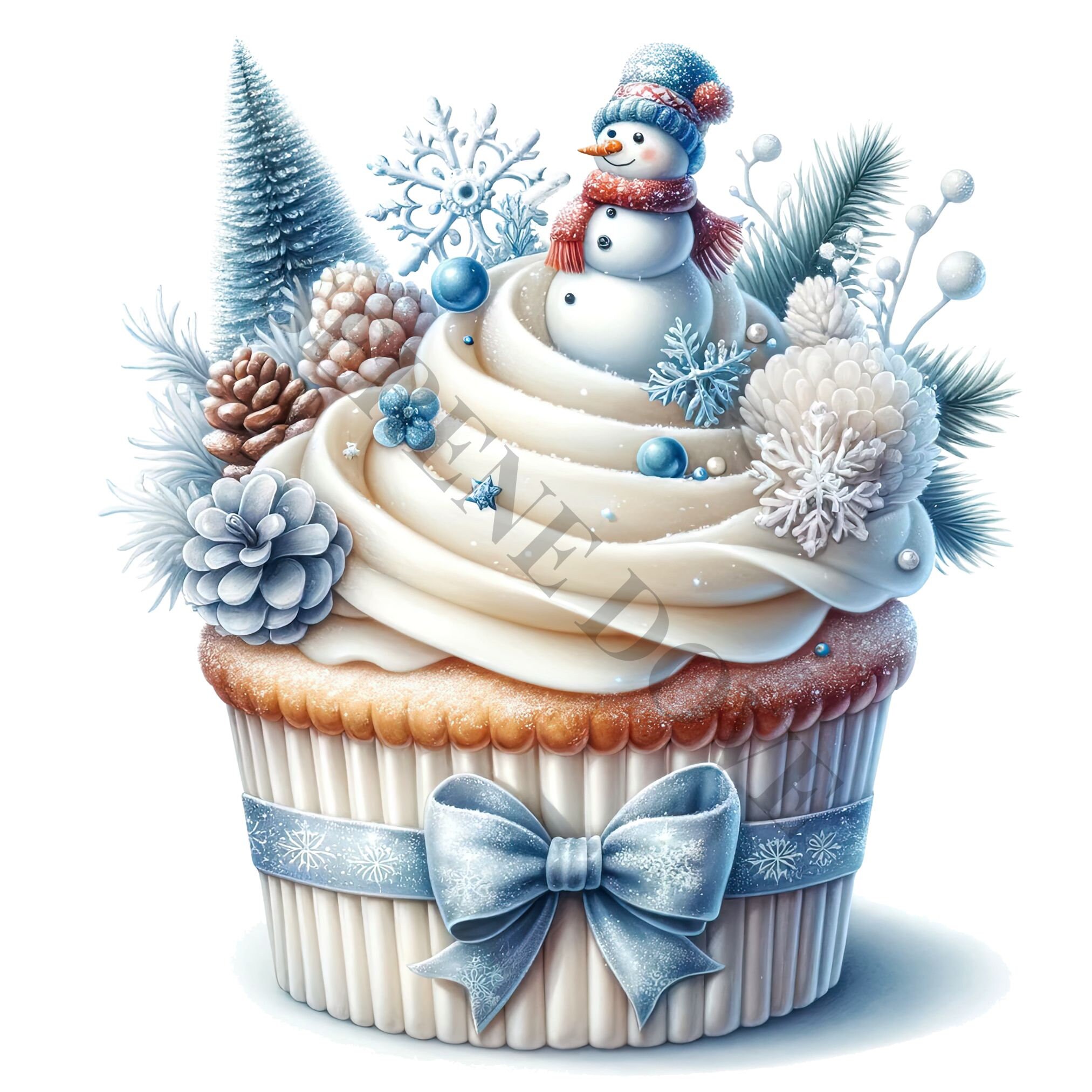 Winter Wonderland Cupcake Clipart - 14 High Quality Pngs, Digital ...