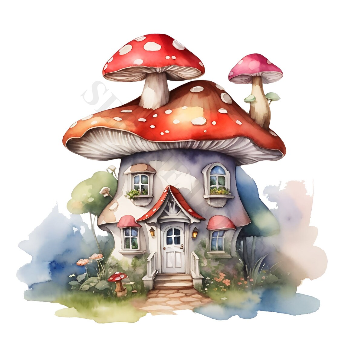 Toadstool House Clipart 10 High Quality Pngs Digital - Etsy