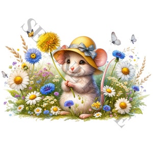 Summer Mouse Clipart - 16 High Quality Pngs, Memory Book, Junk Journals ...