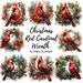 Christmas Red Cardinal Wreath Clipart - 12 High Quality Pngs, Memory ...