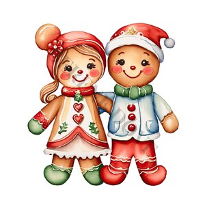 Gingerbread Boy and Girl Clipart - 12 High Quality Pngs, Digital ...