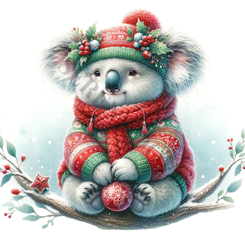 Christmas Animals Set 2 Clipart - 12 High Quality PNG/JPG, Digital ...