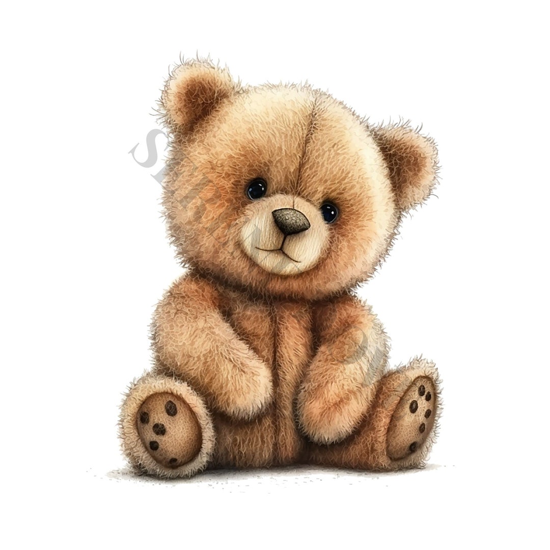 Fluffy Teddy Bear Clipart - 12 High Quality Pngs, Wall Art, Scrapbook ...
