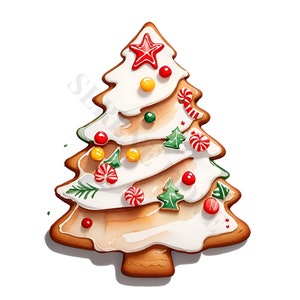 Gingerbread Christmas Tree Clipart - 12 High Quality Pngs, Digital ...