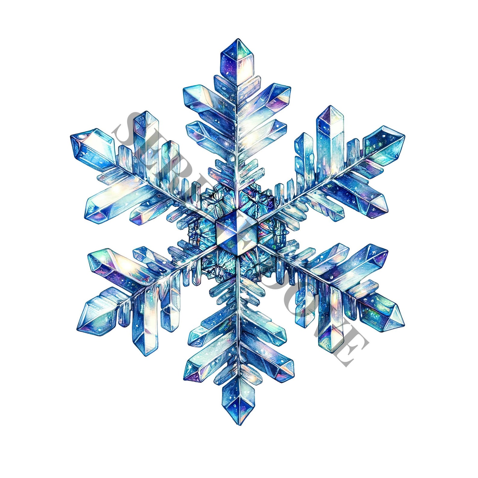 Watercolor Snowflake Clipart 14 High Quality Pngs Memory - Etsy