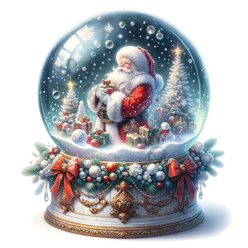 Christmas Snow Globe Clipart: 14 Festive PNG Images (commercial Use) - Etsy