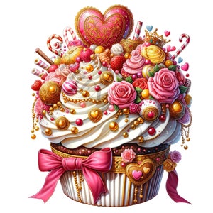 Valentines Love Cupcake Clipart - 12 High Quality Pngs, Memory Book ...