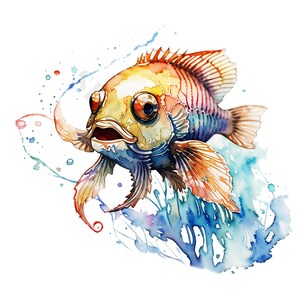 Magical Fish Clipart - 12 High Quality Pngs, Memory Book, Junk Journals ...