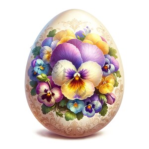 Floral Easter Egg Clipart - 18 High Quality Pngs, Memory Book, Junk ...