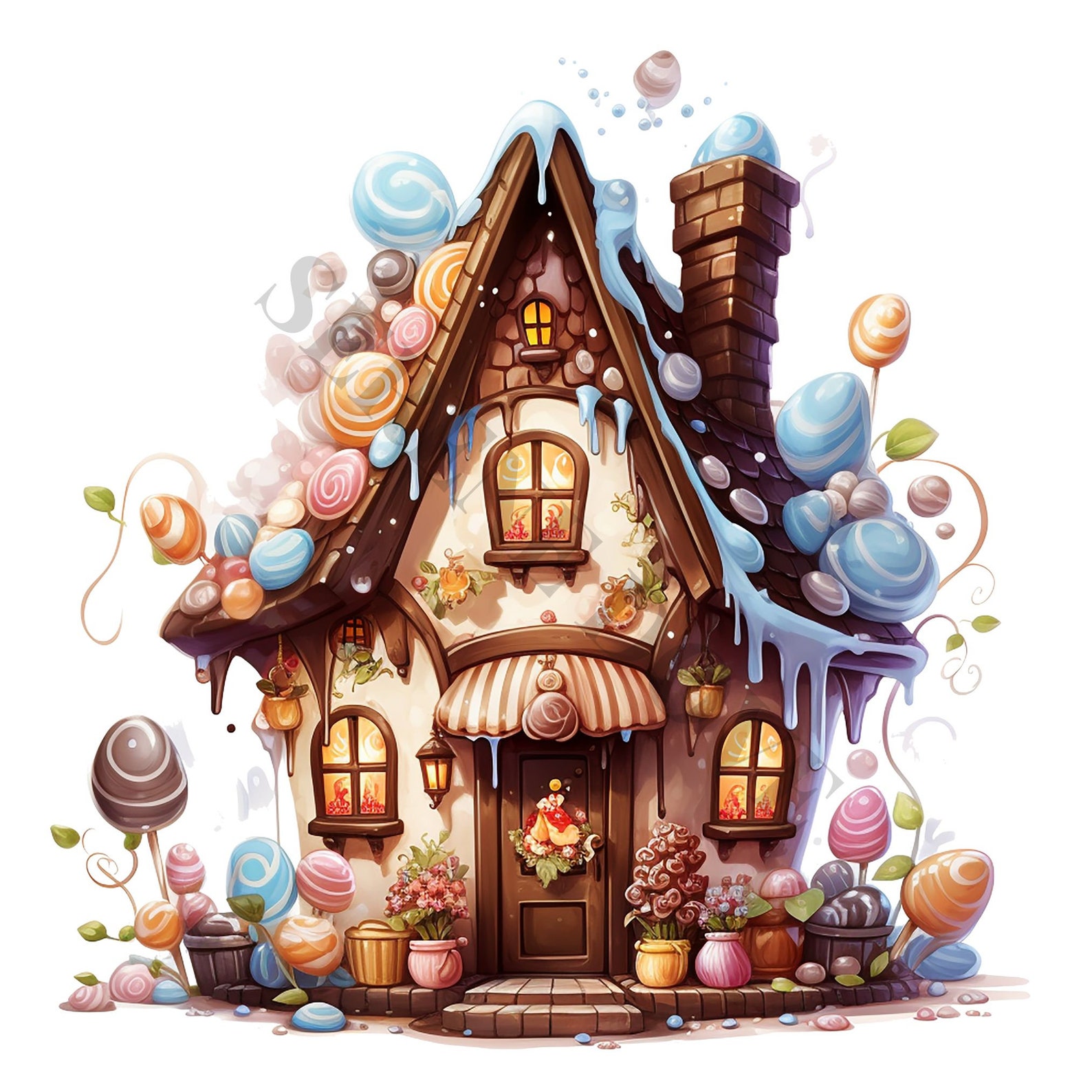 Magical Chocolate House Clipart - 12 High Quality Pngs, Memory Book ...