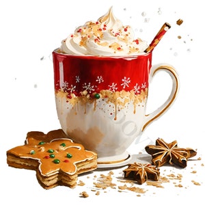 Hot Chocolate Clipart - 12 High Quality Pngs, Digital Paper Crafting ...