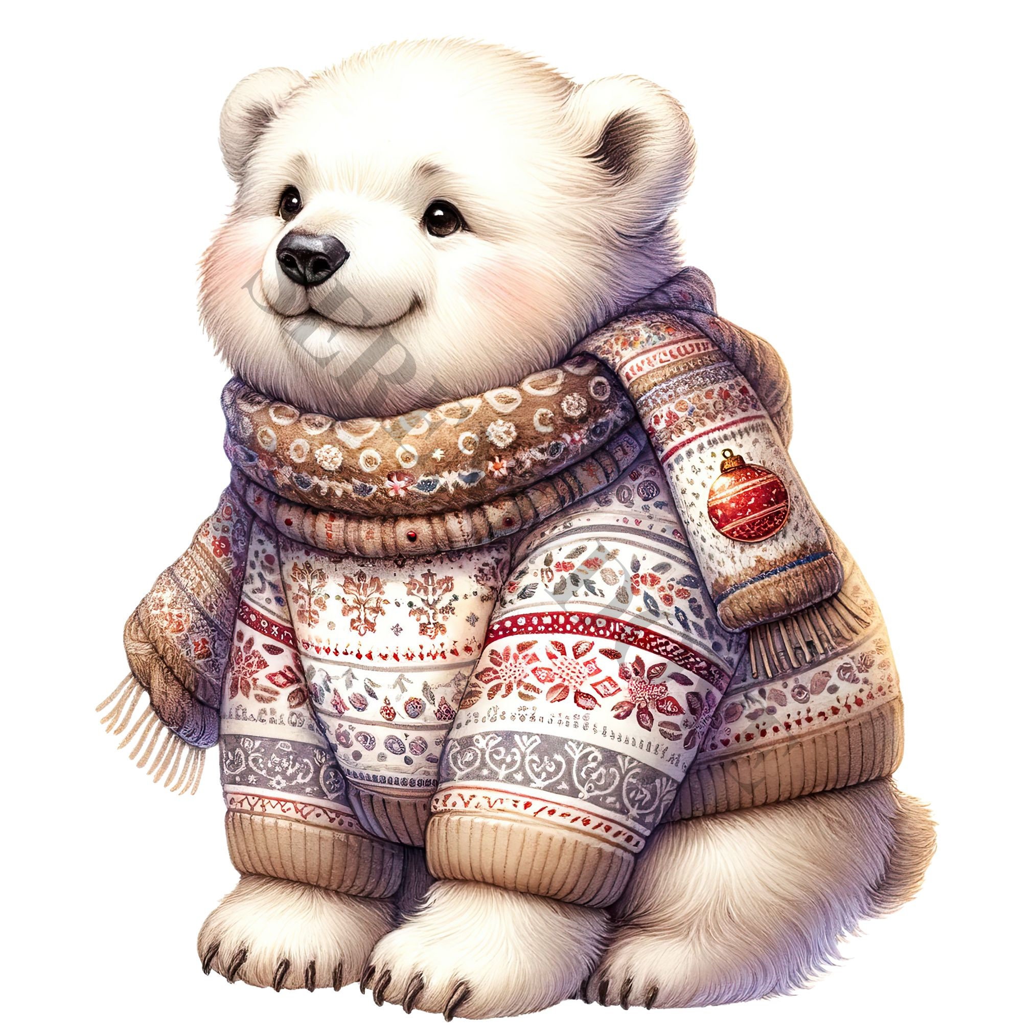 Winter Polar Bear Clipart 13 High Quality Pngs Memory Book - Etsy UK