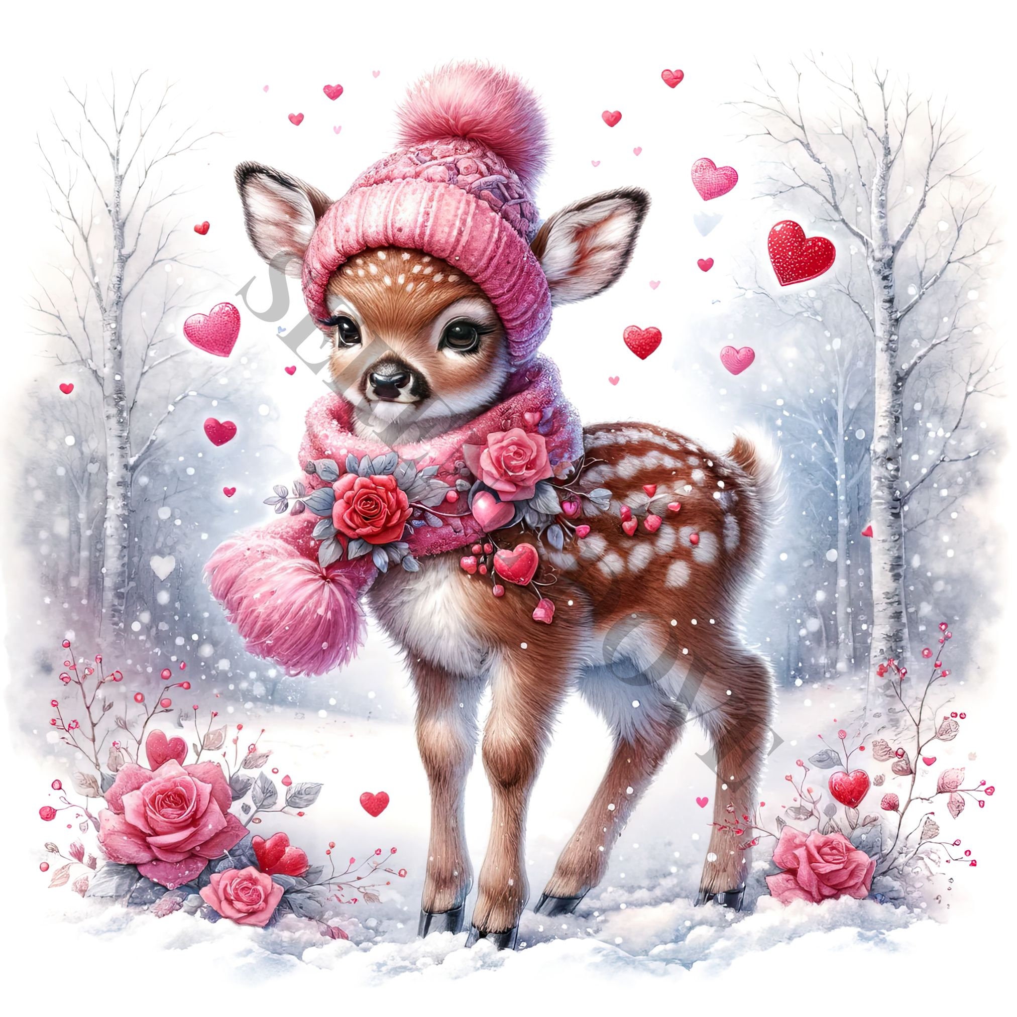 Cute Pink Fawn Clipart - 12 High Quality Pngs, Memory Book, Junk ...