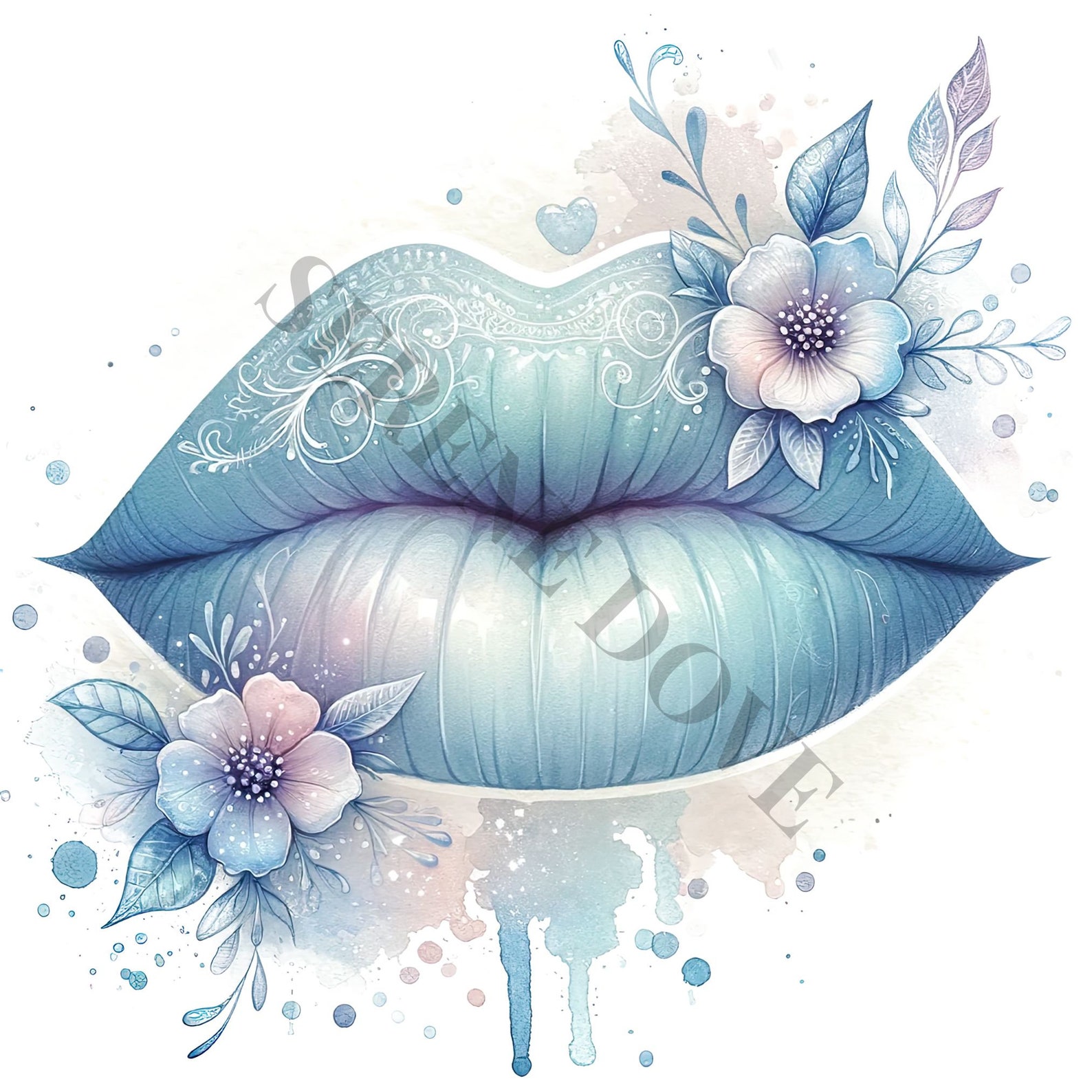 Lips Clipart - 14 High Quality Pngs, Memory Book, Junk Journals ...