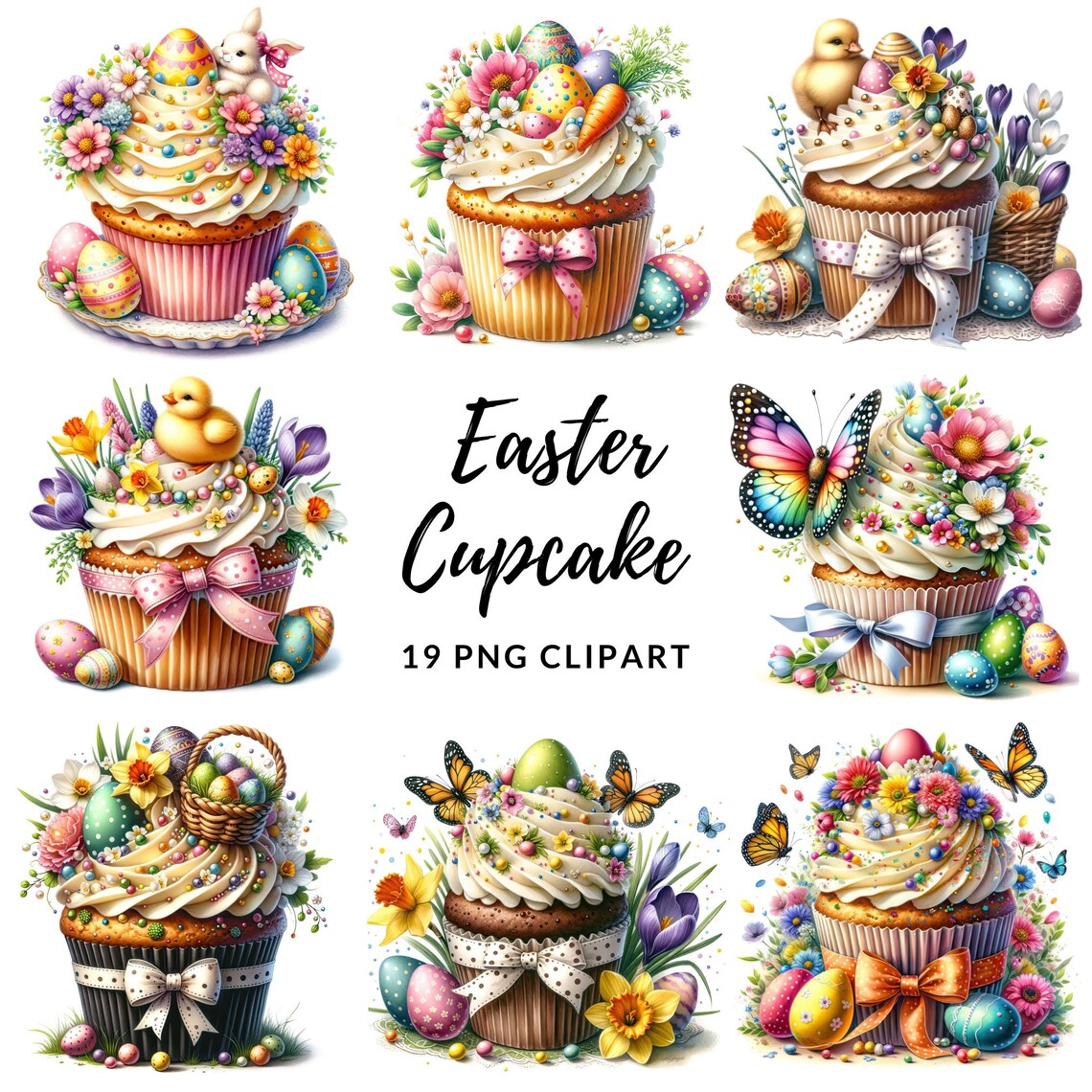 Easter Cupcake Clipart - 19 High Quality Pngs, Memory Book, Junk ...
