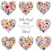 Boho Floral Heart Clipart - 12 High Quality Jpgs, Digital Paper ...