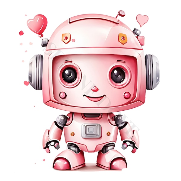 Cute Robot Clipart - Etsy