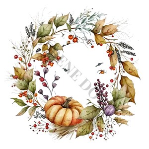 Thanksgiving / Autumn Wreath Clipart - 12 High Quality Pngs, Memory ...