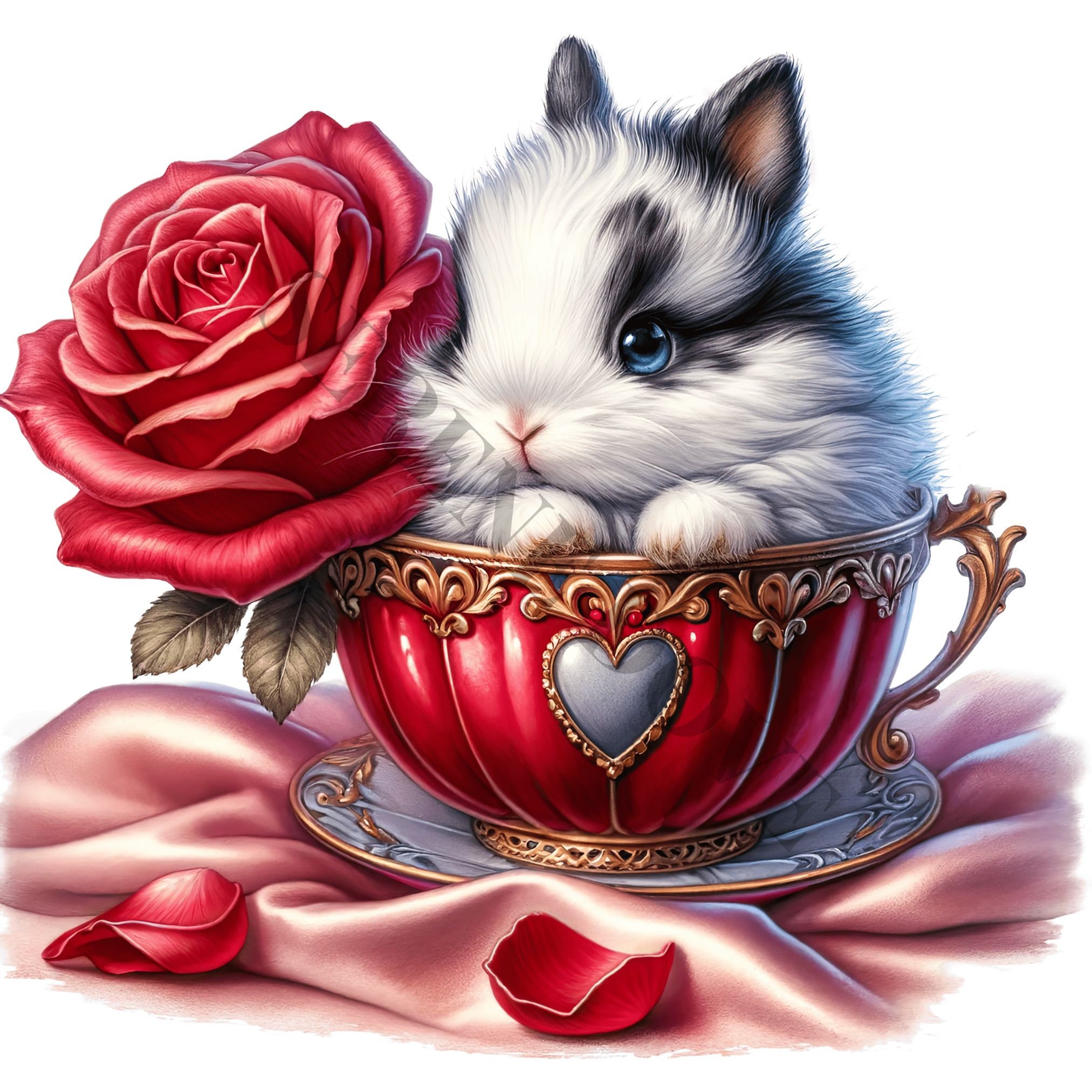 Love Bunny Cup Clipart - 19 High Quality Pngs, Memory Book, Junk ...