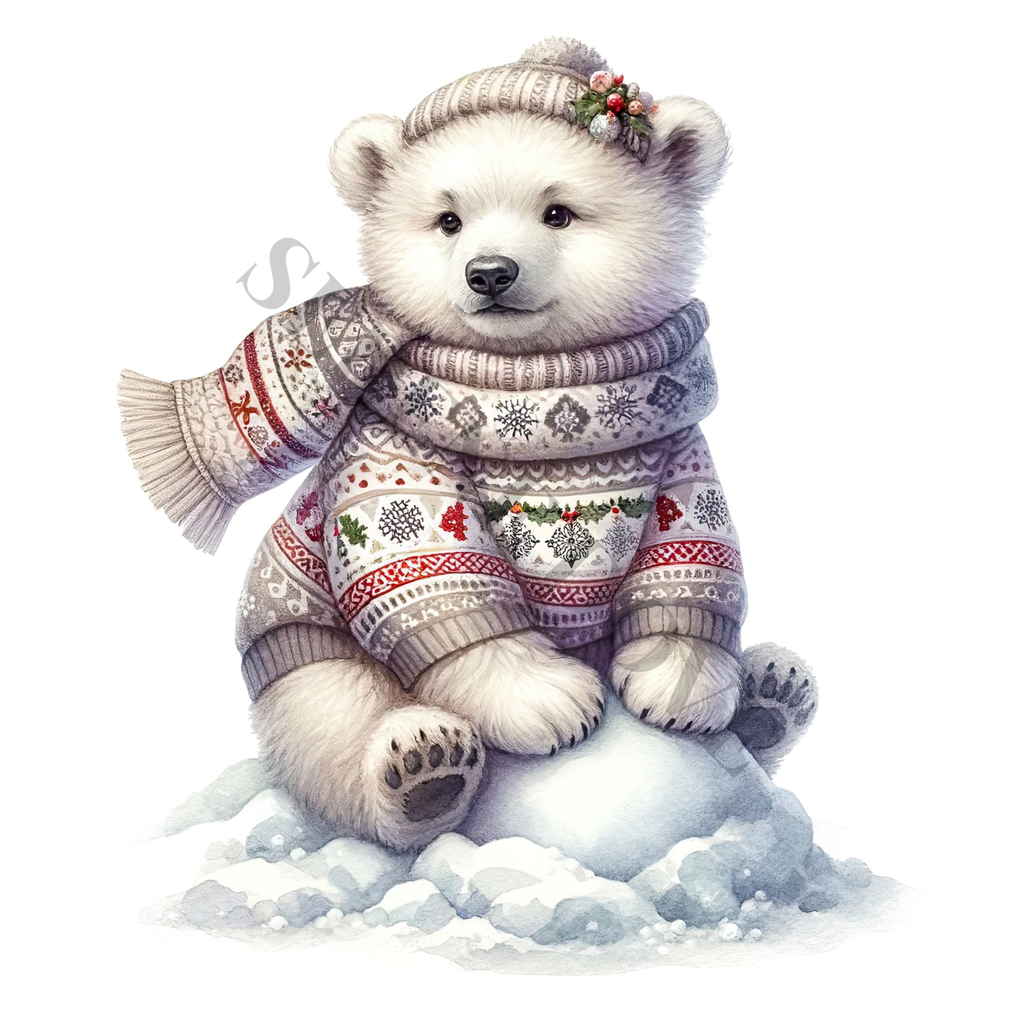 Winter Polar Bear Clipart 13 High Quality Pngs Memory Book - Etsy UK