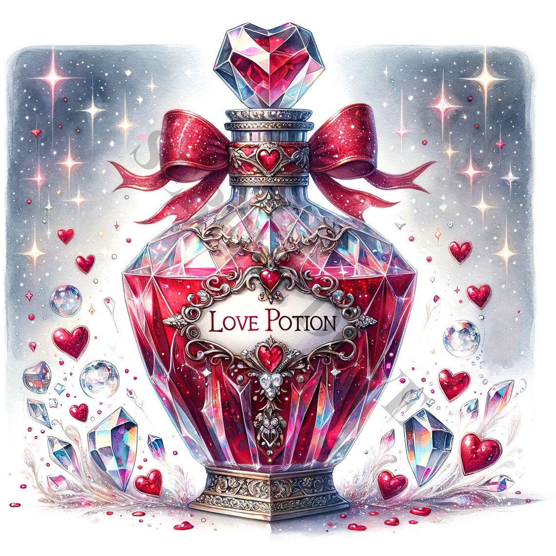 Love Potion Clipart - 16 High Quality Pngs, Digital Download, Card ...