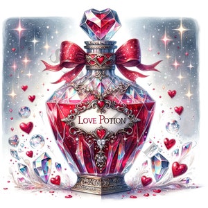Love Potion Clipart 16 High Quality Pngs, Digital Download, Card Making ...