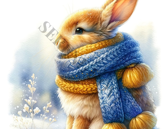 16 PNG Festive Bunny Clipart – Cute Winter Rabbit PNG – Holiday Animal ...