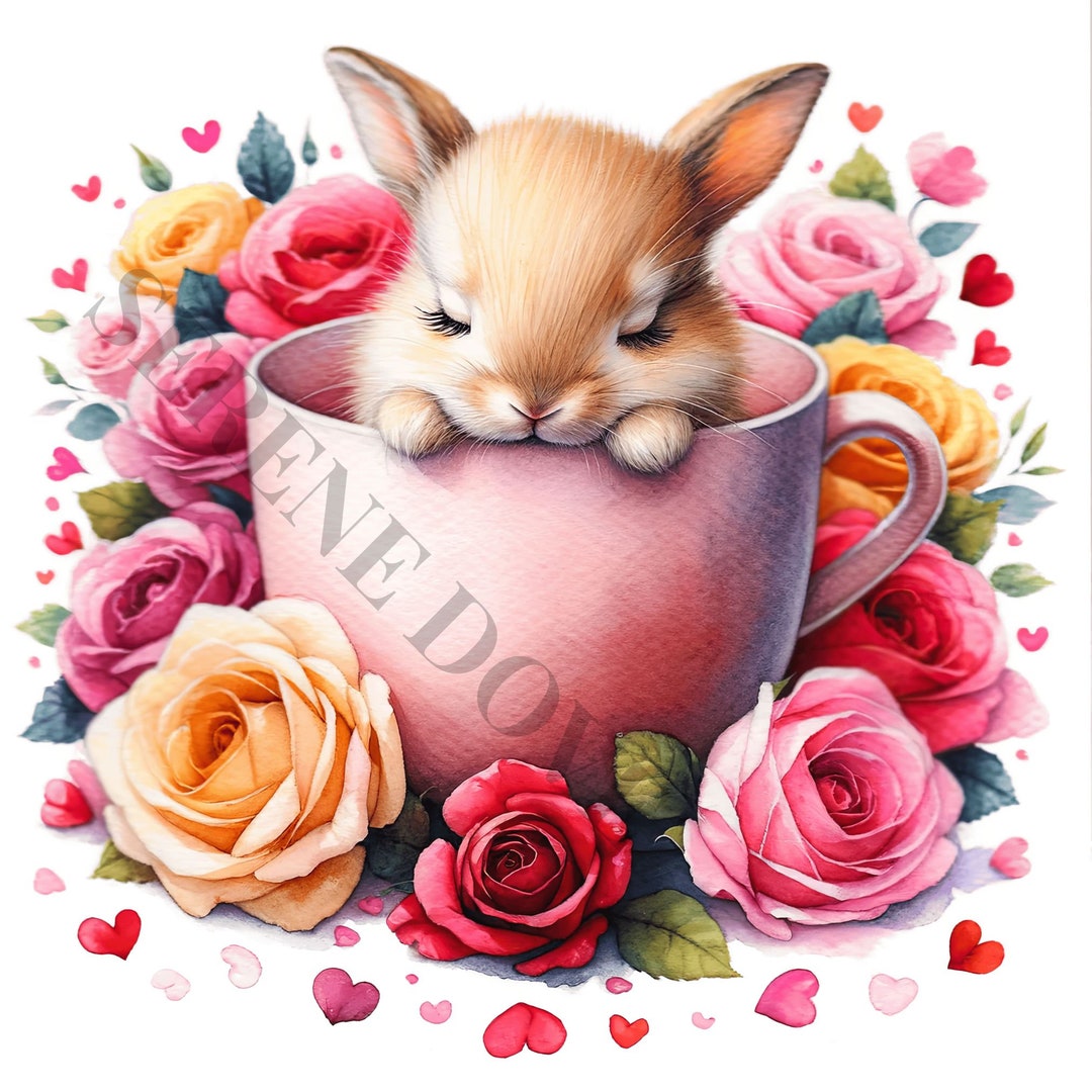Love Bunny Cup Clipart - 19 High Quality Pngs, Memory Book, Junk ...