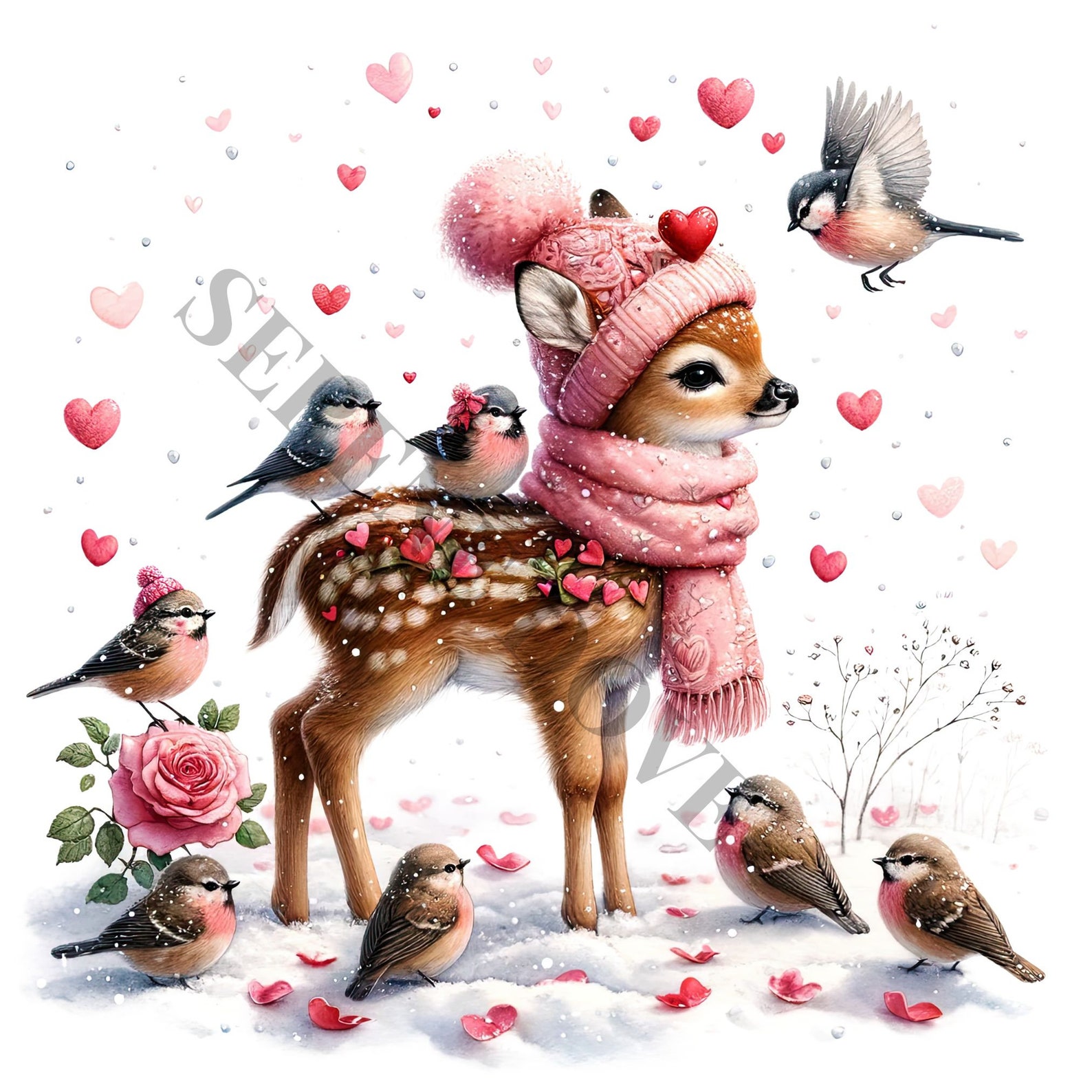 Cute Pink Fawn Clipart - 12 High Quality Pngs, Memory Book, Junk ...