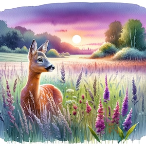 Spring Roe Deer Clipart - 20 High Quality Jpgs, Digital Paper Crafting ...