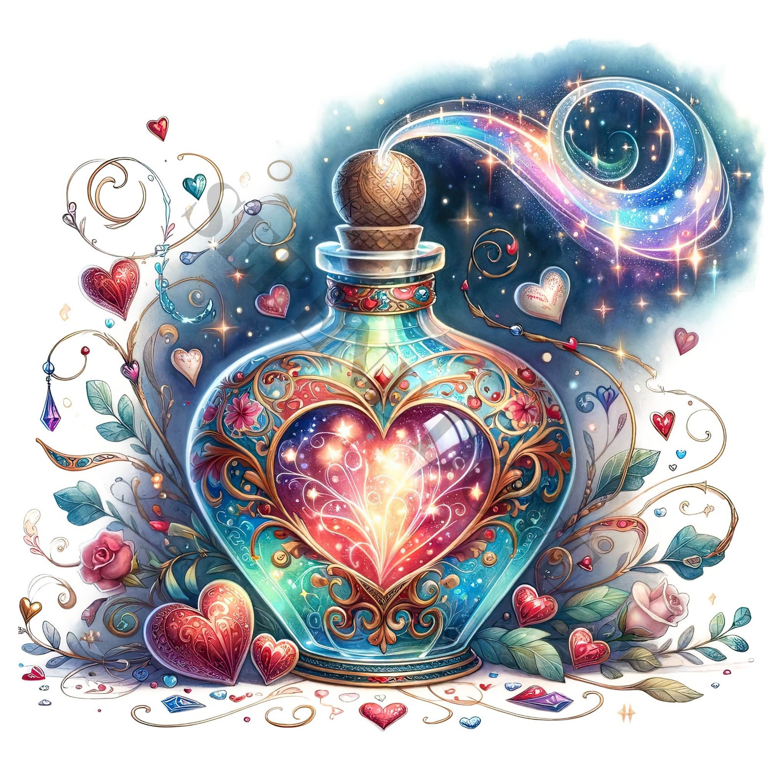 Love Potion Clipart 16 High Quality Pngs, Digital Download, Card Making ...