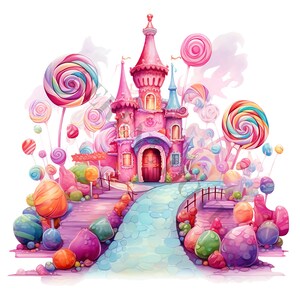 Candyland Castle Clipart - 12 High Quality Pngs, Digital Paper Crafting ...