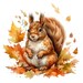 Autumn Squirrel Clipart 12 High Quality Pngs Digital - Etsy