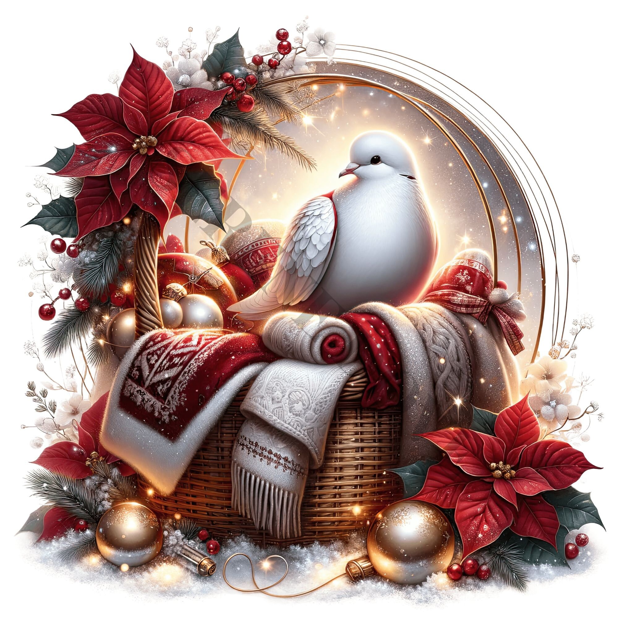 Christmas Dove Clipart - 13 High Quality Pngs, Memory Book, Junk ...