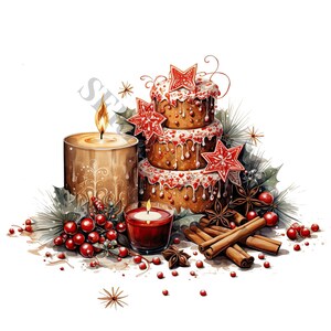 Christmas Decorations Set 4 Clipart - 12 High Quality Pngs, Digital ...
