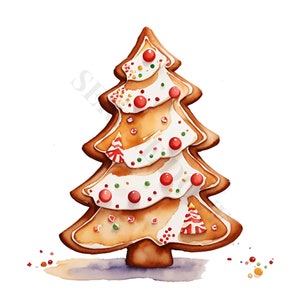 Gingerbread Christmas Tree Clipart - 12 High Quality Pngs, Digital ...